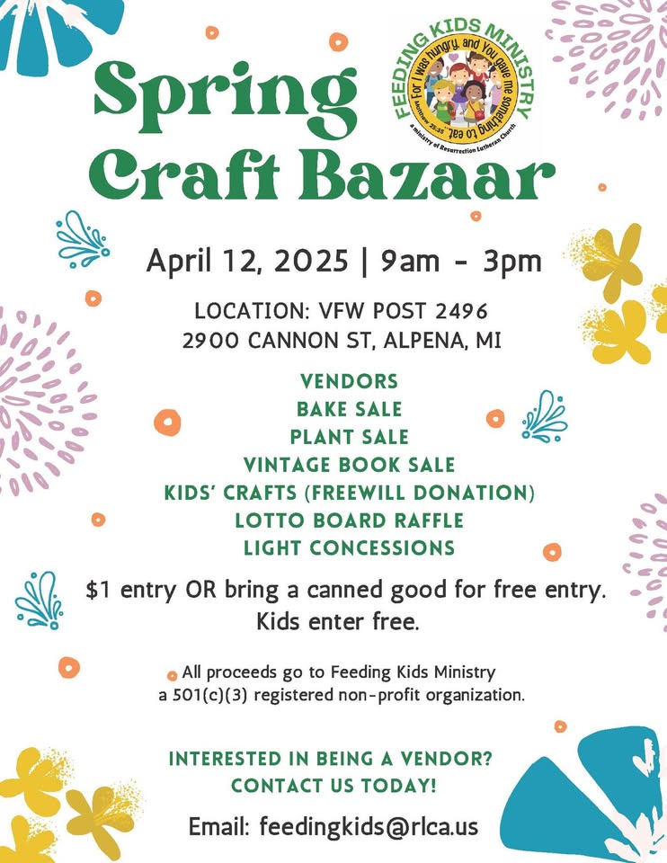 Feeding Kids Ministry Spring Craft Bazaar - Visit Alpena