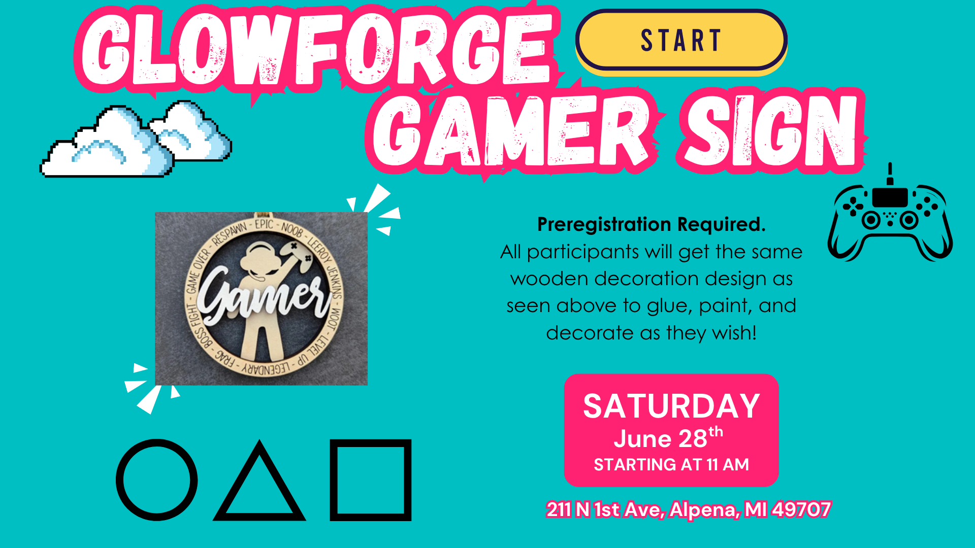 Glowforge Gamer Sign | Visit Alpena