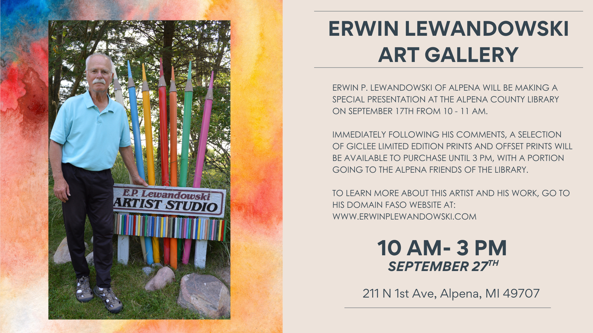 Erwin Lewandowski Presentation & Art Gallery | Visit Alpena