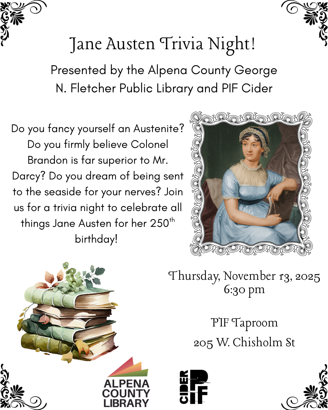 Jane Austen Trivia Night | Visit Alpena