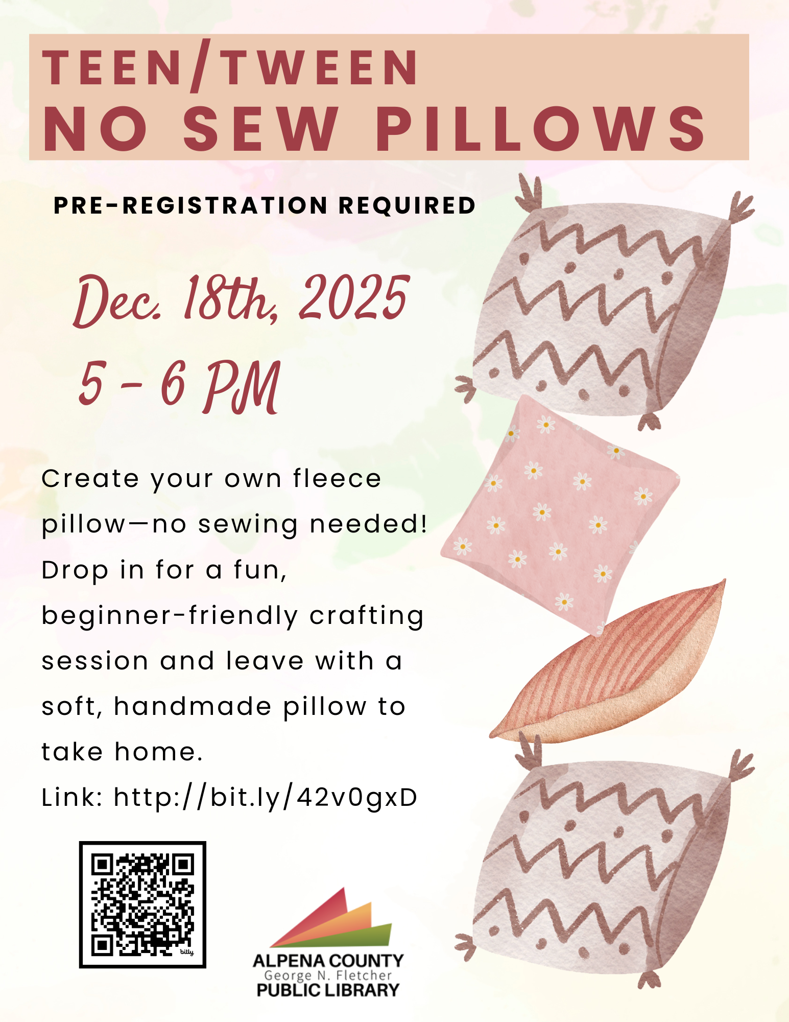 Teen/Tween No Sew Pillows | Visit Alpena